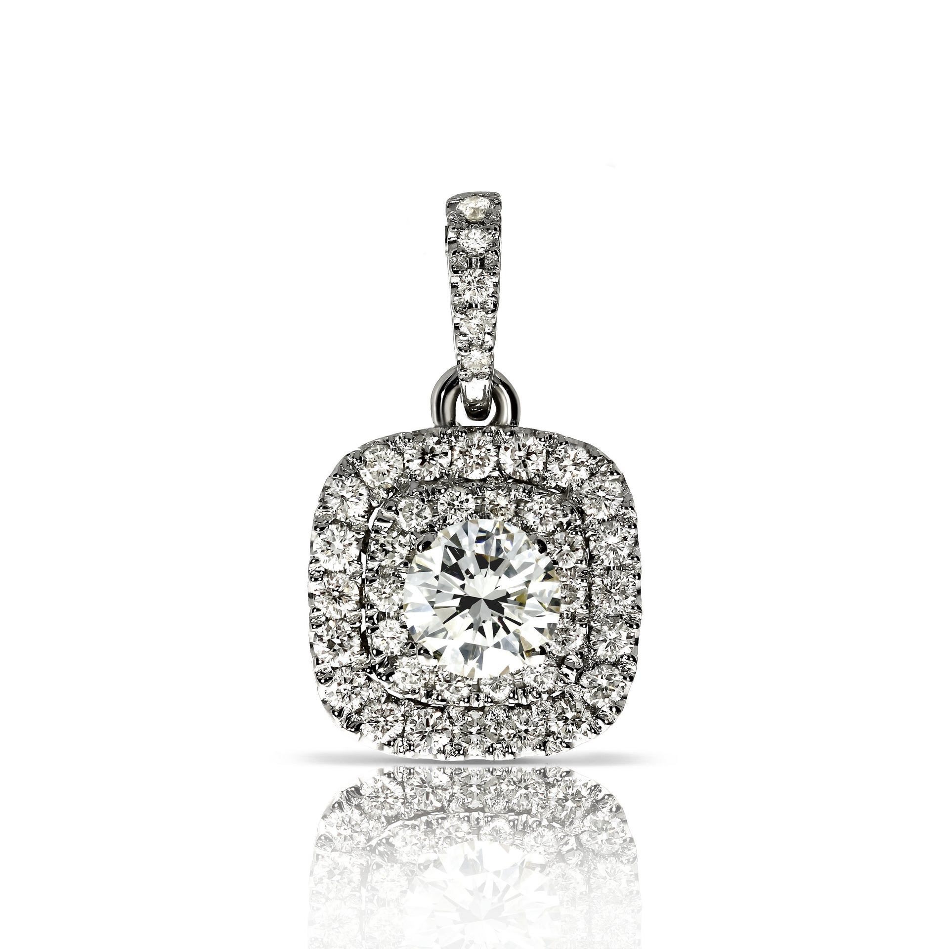 Round Cut Diamonds Pendant in 14K White Gold YB Soul
