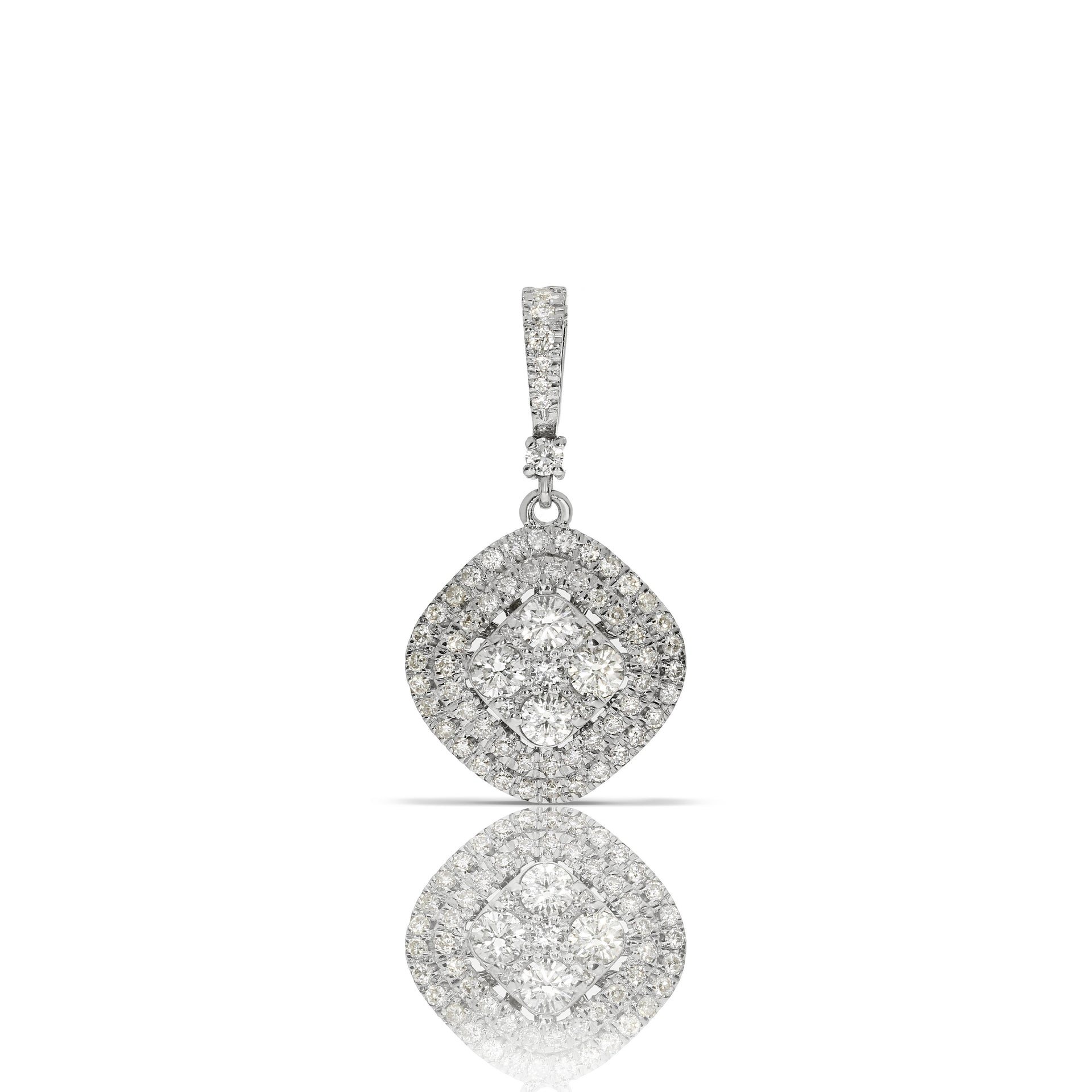 Round Cut Diamonds Pendant in 14K White Gold YB Soul